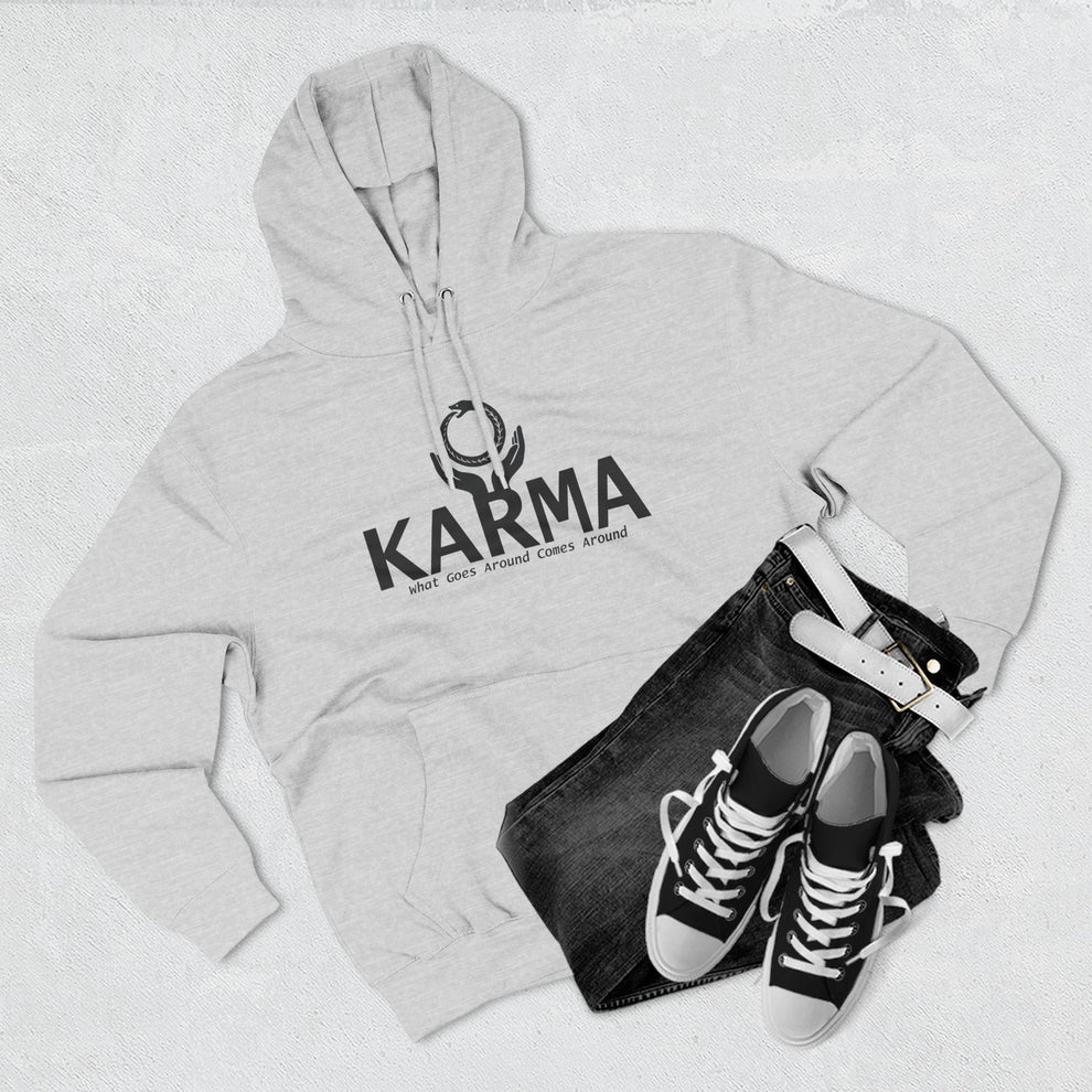 “Karma What Goes Around Comes Around” Unisex Hoodie – Invaluable Minutia