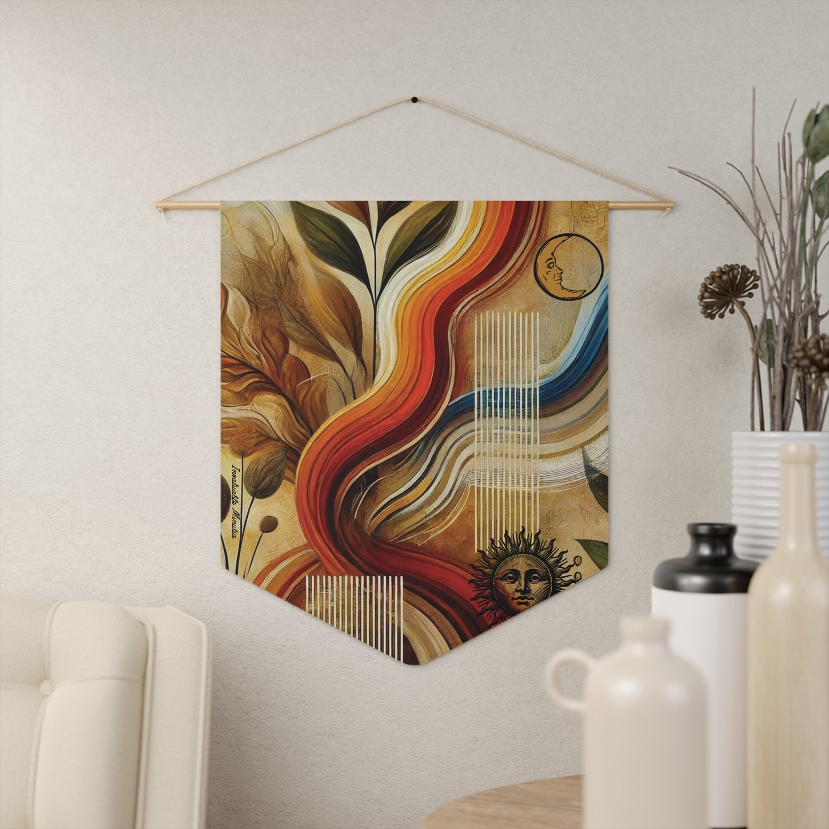 Abstract Earthflow Sun & Moon Wall Banner – Boho Cosmic P… – Invaluable ...