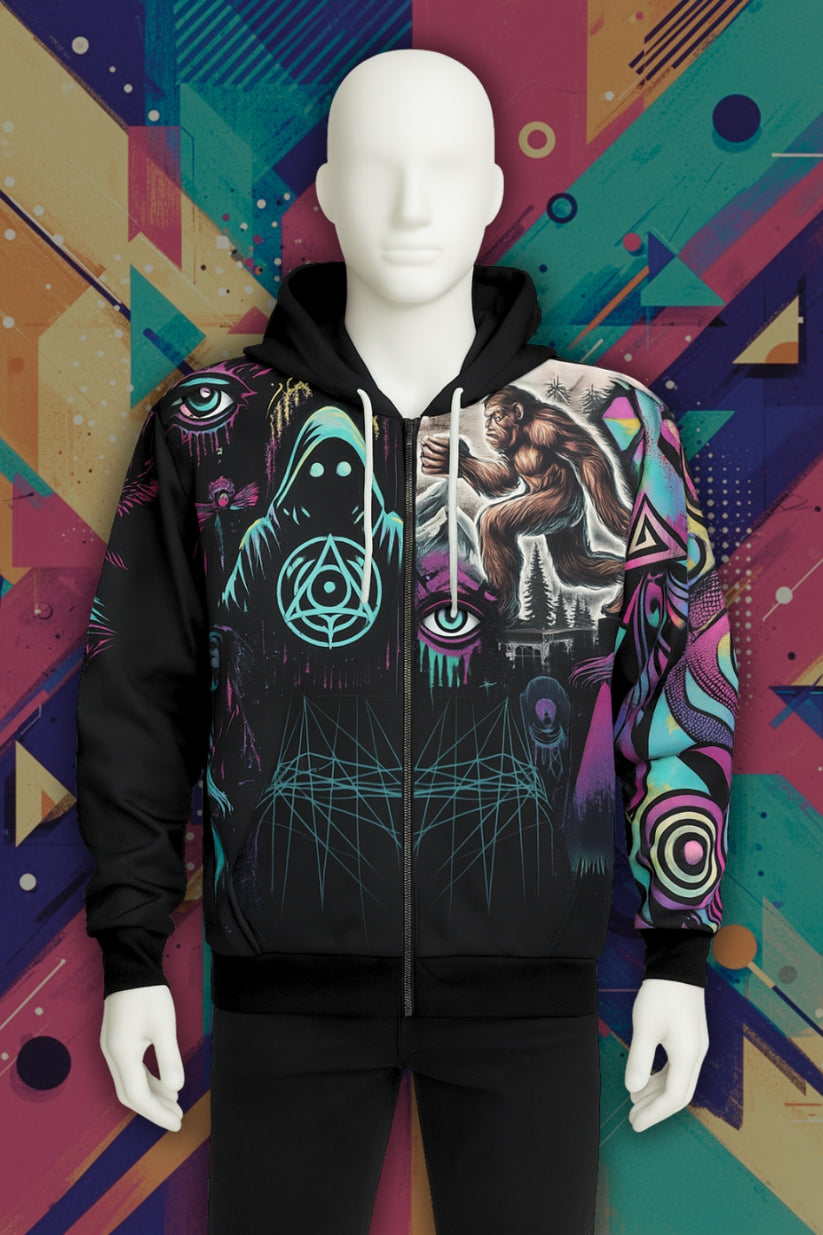 Cryptid Conspiracy Graffiti Art - Premium Unisex Zip Up A… – Invaluable ...